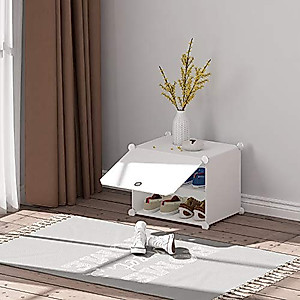 HOMIDEC Shoe Storage Cabinet, 48 Pairs Shoe Rack 3 by 8 Tier Shoe Organizer Space Saving Shoe Storage for Closet Hallway Living Room Bedroom Garage (White)