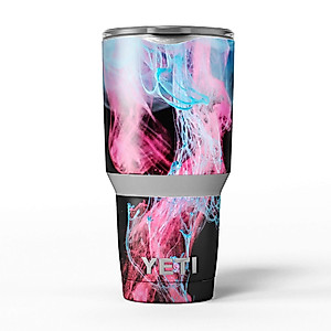 Design Skinz Vivid Pink and Teal Liquid Cloud - Skin Decal Vinyl Wrap Kit Compatible with The Yeti Rambler Cooler Tumbler Cups