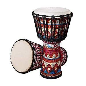 Meech Djembe Drum for Kids Bongo Congo Goatskin African Drum Cloth Stitching African Drums Konga Drums 8 Inch Wide7.67 Inches High14.96 Inches Red