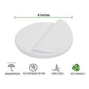 Parchment Paper Rounds 8 Inch Diameter - 100pcs Non-Stick 8'' Cake Pan Liner Circles, Precut for Cake Baking in Cheesecake Pan Springform Pan and Tart Pan