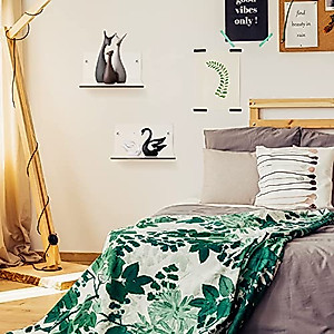 Yalikop Small Adhesive Wall Shelves Acrylic Display Shelf Mini Floating Shelves Pop Shelves Hanging Display Shelves for Space Save Room Bedroom Living Room Bathroom (Clear, 10 Pieces)