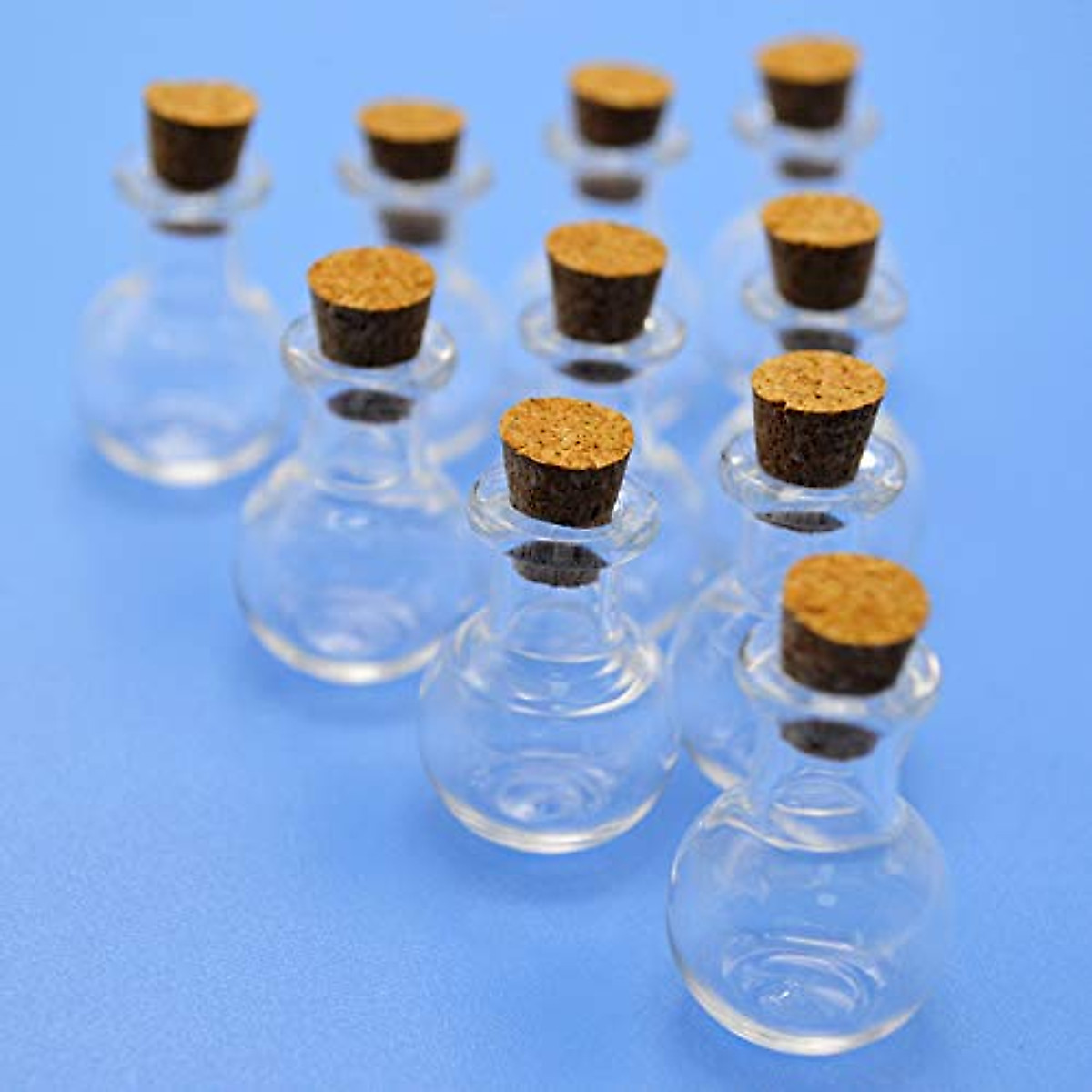 SHAOTONG 2ml Small Mini Glass Bottles Jars with Cork Stoppers.Wishing bottle drifting bottle wedding party DIY Etc. (D-20Pcs)