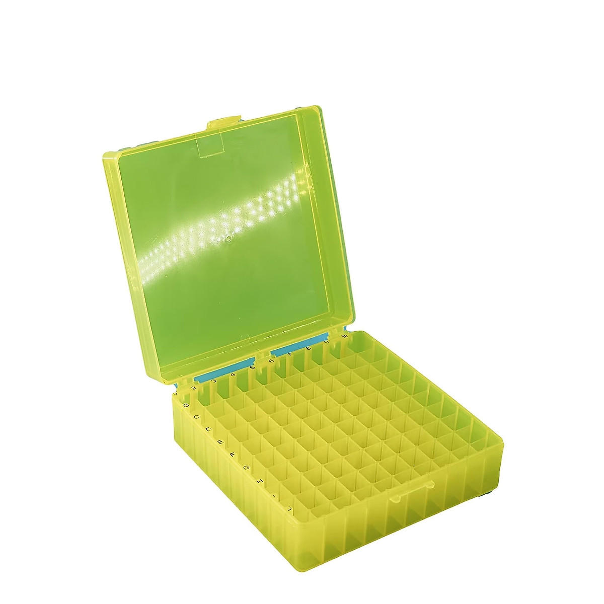 LUERFLEX 100 Well Cryobox Micro Centrifuge Tube Cryogenic Storage Box with Associated Color Lids Pack of 5