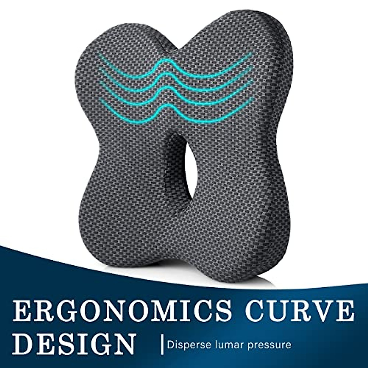 Eyamummo Coccyx Seat Cushion and Back Cushions Combo for Office Chair, Pure Memory Foam Ergonomic Seat Cushions and Orthopedic Lumbar Support Pillow for Tailbone, Lower Backache Sciatica Comfort