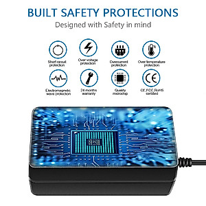 SHNITPWR 24V DC Power Supply Adapter 24 Volt 2A 48W AC to DC Converter Transformer 100~240V AC Input with 5.5x2.5mm DC Tip for 5050 3528 LED Strip 3D Printer CCTV Security System LCD Monitor