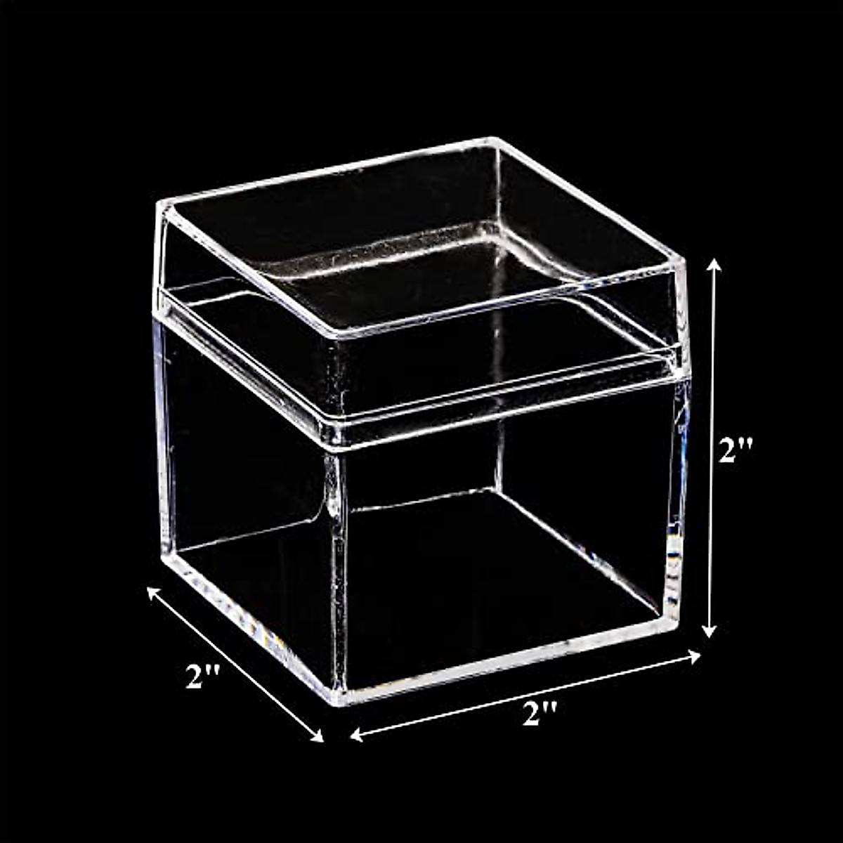 Okllen 36 Pack Acrylic Square Cube, Small Clear Box with Lids, Treat Gift Boxes Candy Storage Container for Cosmetics, Makeup, Jewelry, Party Favor, 2x2x2 Inches