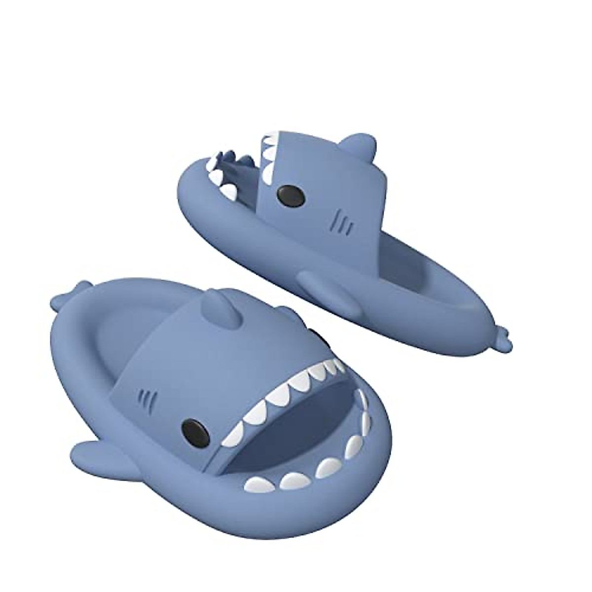 ChayChax Boys Girls Cloud Shark Slides Novelty Sandals Toddlers Cute Non-Slip Beach Pool Shower Slippers with Comfy Cushioned Thick Sole，Haze Blue，3-4 Big Kid