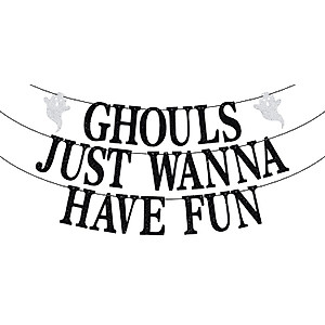 Ghouls Just Wanna Have Fun Banner, Halloween Girl's Night Sign, Haunted House Party, Funny Bachelorette Party Decorations
