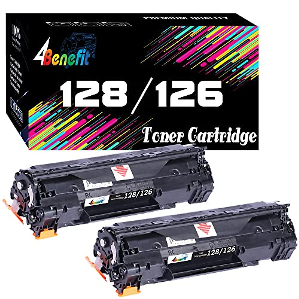 4Benefit (Set of 2) Compatible for 126 128 Toner Cartridge Canon126 Canon128 126/128 CRG-126 CRG-128 Black 2PK Replacement for HP Laser-Jet L190 L100 D550 D530 MF4880DW MF4770N Laser Printer