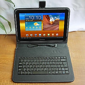 Universal Keyboard Pu Leather Case Cover for 9inch-10.1inch 9",10.1" 10.8“ Tablet PC with Micro USB QWERTY External Keyboard Compatible with Samsung Galaxy/Lenovo tab Android Tablet