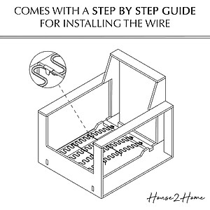 House2Home Upholstery Stay Wire for Sofa Furniture Springs, 40ft with 80 Clips, 16 Gauge Paper Wrapped Wire, Includes Instructions