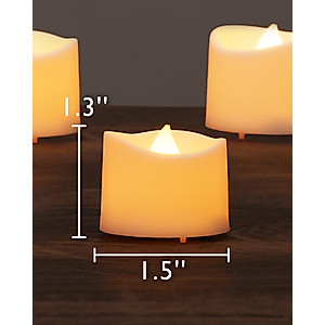 Homemory 12-Pack Flameless LED Tea Lights Candles Battery Operated, 200+Hour Fake Electric Candles TeaLights for Votive, Aniversary, Wedding Centerpiece Table Decor, Funeral, Halloween, Christmas