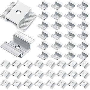 Zhengmy Solar Panel Mid Clamps 1.06 Inch Solar Panel Bracket Aluminium Mounting Accessories Aluminum Solar Mid Clamp for Solar Panel Mounting Solar Panel Mid Clamp (48 Pack)