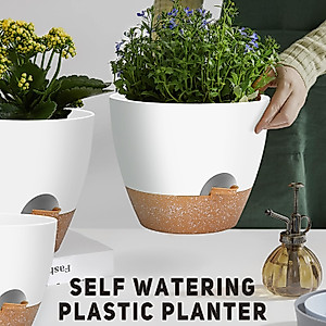 YNNICO 12" 10" 9" Large Plant Pots, 3 Pack Flower Pots Planters with Multi Mesh Drainage Holes for Indoor Outdoor Garden Plants and Flowers