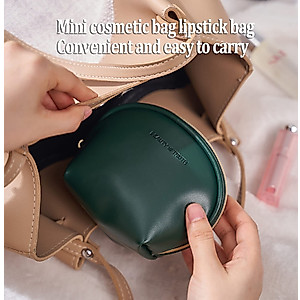 Eliaukly Small Makeup Bag,Cute Cosmetic Bag Coin Purse Lipsticks Pouch with Zipper for Women Makeup Essentials Accessories(Black)