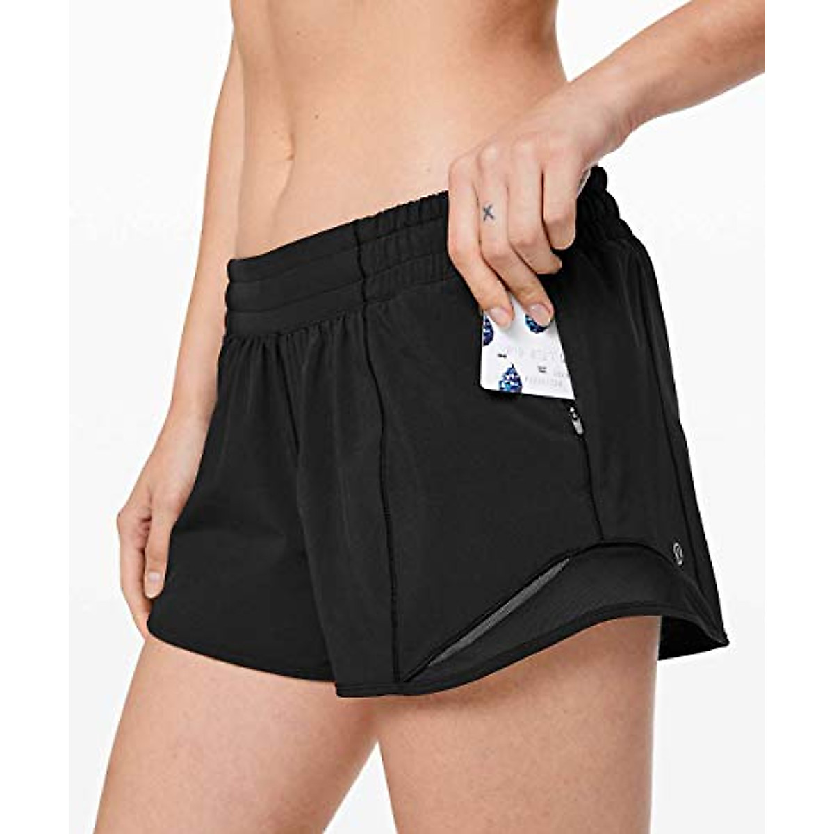 Lululemon Athletica Hotty Hot Short Low-Rise 4 inch Long (Black, 0, Numeric_0)