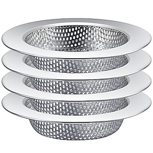 4PCS Kitchen Sink Strainer,Stainless Steel Sink Drain Strainer,Sink Strainers with Large Wide Rim 4.5" Diameter for Kitchen Sinks