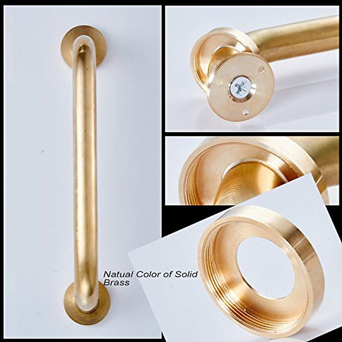 700Brass 14-Inch Grab Bar for Hotel/Motel/Home Shower Safety, Solid Brass, Polished Chrome, Heavy-Duty Construction Armrest, Bathroom Bathtub Handrail