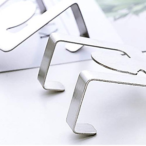 DOITOOL Over The Door Hook Stainless Steel Metal Door Hanger Cartoon People Shape Heavy-Duty Organizer for Coat, Towel, Bag, Robe Silver 4pcs