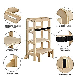 Scolyk Learning Tower for Toddlers 1-3 ：Toddler Tower Kitchen Helper Stool for Toddlers，Toddler Kitchen Stool Helper，Toddler Step Stool Kitchen Helper，Toddler Stool for Kitchen Counter