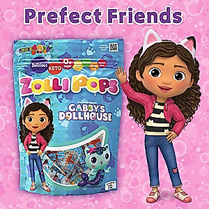 Zollipops Clean Teeth Lollipops Gabby's Dollhouse, Anti Cavity, Sugar-Free Candy for a Healthy Smile Great for Kids, Diabetics and Keto Diet, Natural Fruit Variety, 10.4oz Pack of
