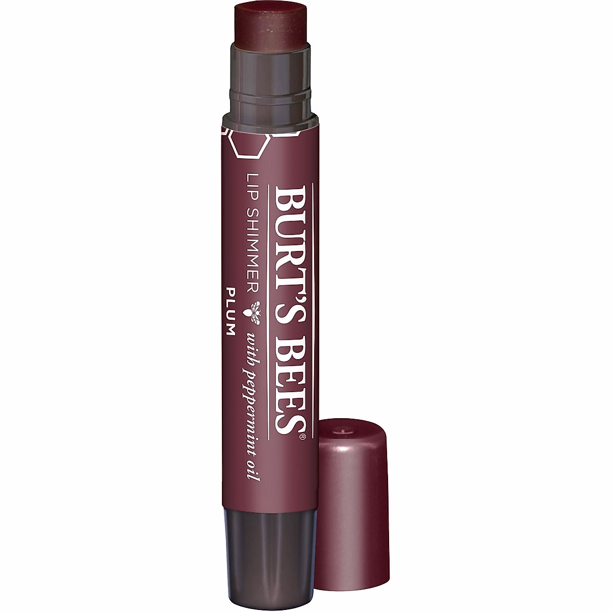 Burt's Bees 100% Natural Moisturizing Lip Shimmer, Plum - 1 Tube