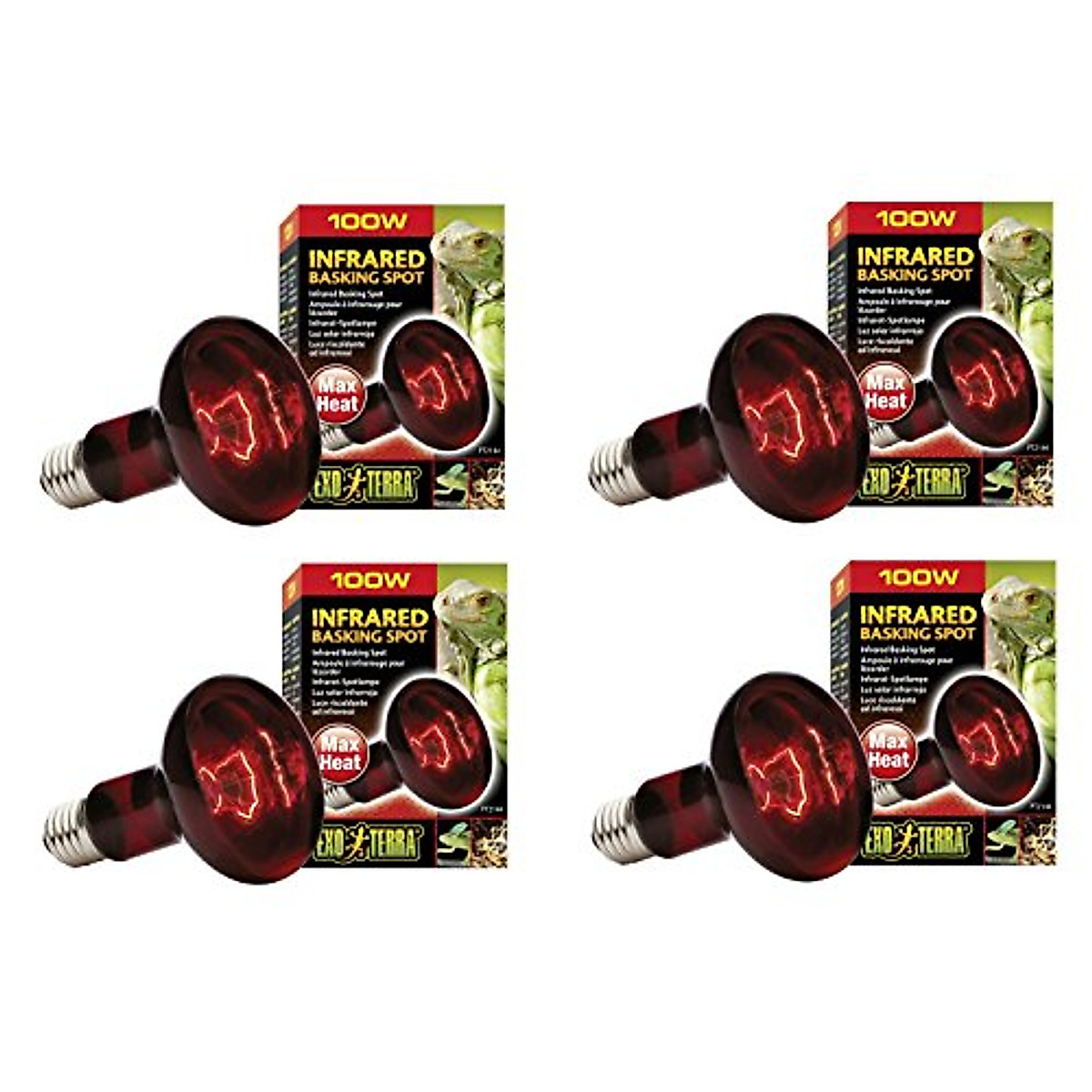 Exo Terra Heat-Glo Infrared Spot Lamp, 100-Watt/120-Volt (4 Pack)