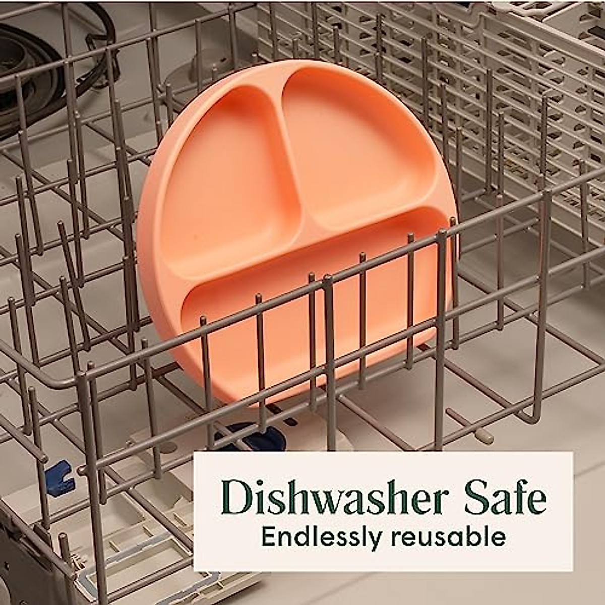 Simka Rose Baby Suction Plates for Baby & Toddler Plates Silicone Plate Baby Baby Dishes- BPA Free Silicone Divided Design Microwave & Dishwasher Safe - Baby Led Weaning Supplies Utensils (Pack of 1)