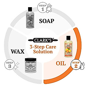 CLARK'S Orange Cutting Board Oil and Round Applicator Orange Cutting Board Care