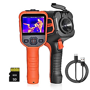 Thermal Imaging Camera, 206x156 IR (32000 Pixels) Resolution Handheld Thermal Imager, Rechargeable Infrared Camera Detector Gun w/3.5 Inch HD Screen & 6G Micro SD Card,Temper Measure Range -20°C~330°C