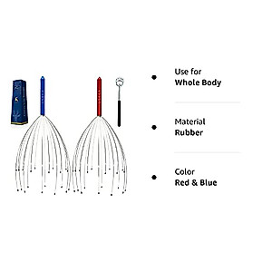 USAGA Head Scratcher, 20 Finger Head Massager, Scalp Massager, Head Whisk Massager for Head Body Stress Relax [2-Pack] Updated Version