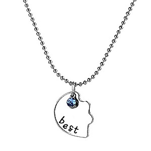 oAtm0eBcl 3Pcs/Set Friendship Necklace, Fashion Women Best Friends Rhinestone Heart Matching Pendant Necklace, Girls Jewelry Gift Silver