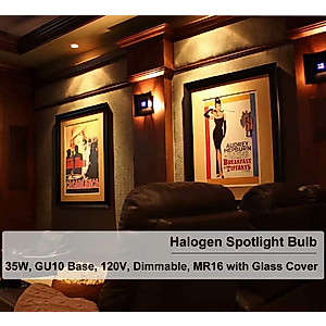 Vinaco GU10 Bulb, 6 Pack MR16 GU10 120V 35W Long Lasting, GU10 Halogen Bulb Warm White 2800K, 35W GU10 Dimmable with GU10 Base for Track Light Bulbs, Hood Light Bulbs. Halogen GU10+C 120V 35W