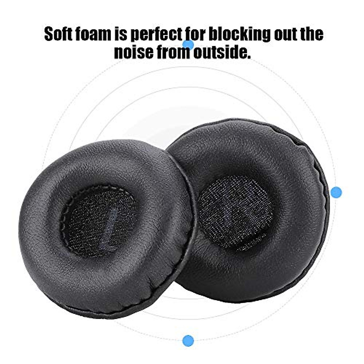 Universal Headphone Earpads, 50mm Foam Headset Cover Cushion Ear Pads Replacement Part