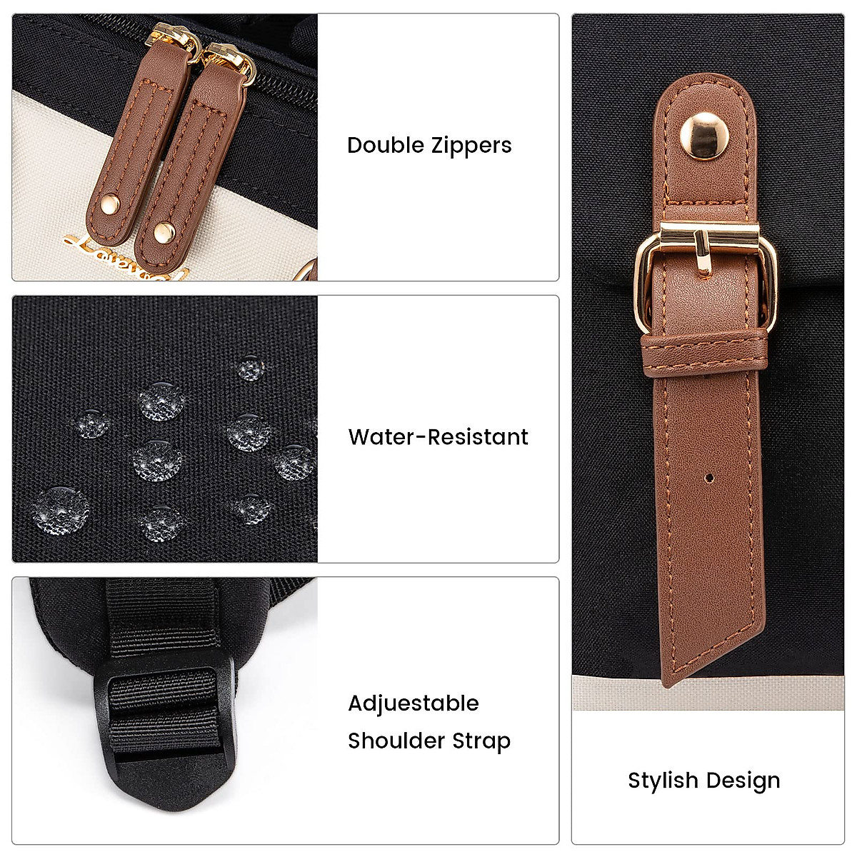 LOVEVOOK Mini Backpack for Women, Small Backpack Purse for Women Teen Girls, Cute Bookbag Fashion Daypacks for Shopping, Working or Dating, Black-White