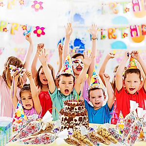 Dxlam 100 Pcs Cone Cellophane Bags, 6x12 Inches Clear Plastic Cone Shaped Treat Bags with 100 Twist Ties for Party Favor, Gift Wrapping, Packaging Decorations Storage