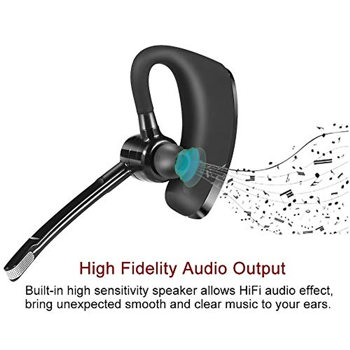 V8s Bluetooth Headset Car Wireless Earpiece Handsfree 120H Standby Time Business Style Bluetooth Earpiece Headphone Clear Voice Capture in-Ear Wireless Earbuds for Cellphone