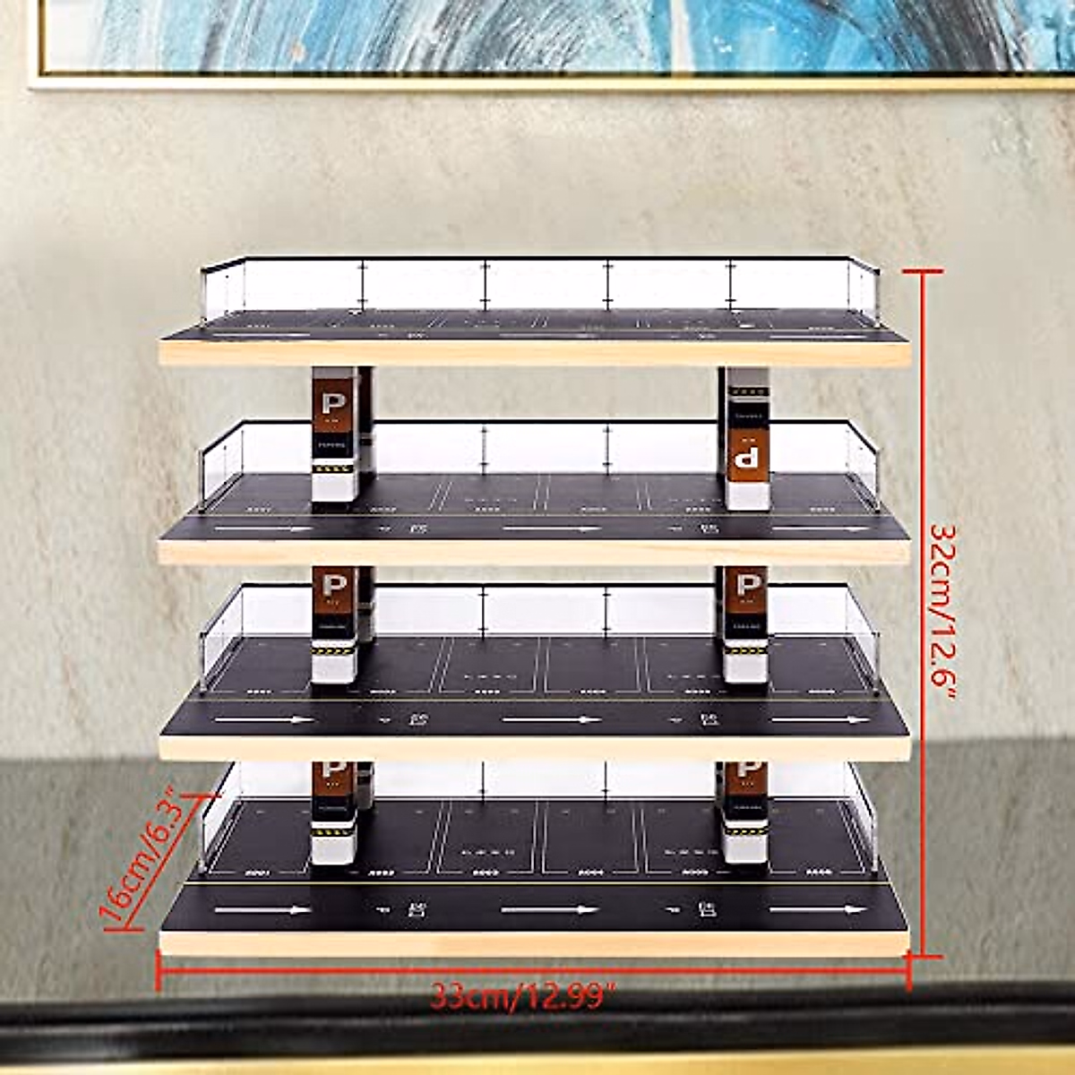 Bazargame 1:64 Diorama Parking Lot Scene Model ,ToysModel Car Garage Model for Car Parking Lot Display Mini Garage Suitable for Model Cars, Decorative Children's Gifts, Toy car Storage and Collection