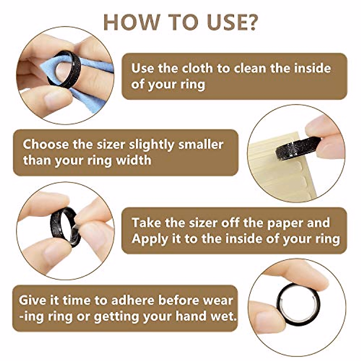 Feramox Ring Size Adjuster for Loose Rings 48 PCS Invisible Transparent Ring Sizer Adjuster Fit Wide Rings