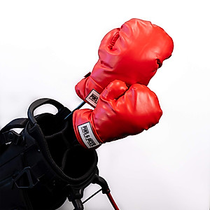Pins & Aces Boxing Glove Fairway Wood Head Cover - Premium, Hand-Made Classic Boxing Glove Headcover - Funny, Tour Quality Golf Club Cover - Style and Customize Your Golf Bag (Red)