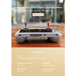 Joystick Rocker for DJI Mini 3 Pro Remote Control, Aluminum Alloy Extended Thumb Rocker, Ergonomic Design Controller Stick Replacement, Drone Rocker Replacement Accessories (Gold)