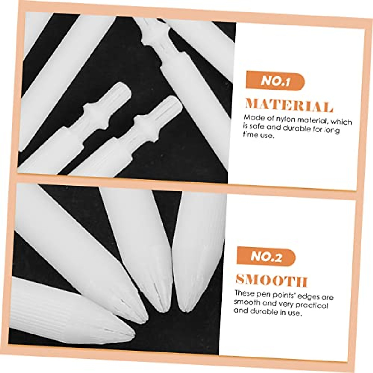 Ciieeo 40 Pcs Marker Pen Tip Calligraphy Pens Tips Marker Tip Replacement Nibs Fountain Pen Tips Marker Nib Replacement Pen Nibs Marker Nibs Replacement Nylon White Accessories Student