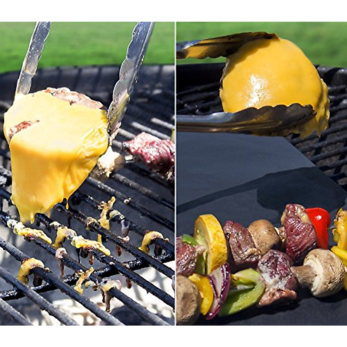 BBQ Grill Sheets Mat ,100% Non Stick Safe ,Extra Thick,Reusable and Dishwasher safe, 3 piece of (13"x15.75")