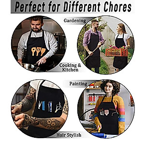 RUVANTI Cotton Blended Extra Large XXL Aprons for Women/Men with 2 Pockets for Cooking, Kitchen, Barber, Gardening, BBQ, Chef Apron