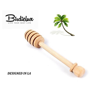 Birdielux Honey Dipper Stick Wooden Honey Mixing Stirrer Honey Spoon Honey Dispenser Cucharón de Miel Wedding Party Favor Gifts