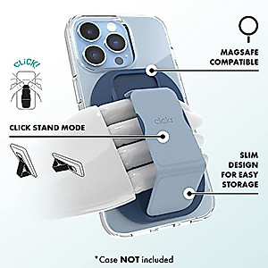 CLCKR Phone Holder & Grip for MagSafe, Adjustable Magnetic Stand & Finger Holder, Designed for iPhone 15, 15 Pro, 15 Pro Max, 15 Plus, iPhone 14, iPhone 13, 12 Models – Blue