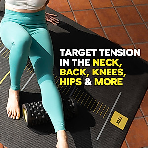 TRX Training Rev Myofascial Release Roller, Travel Massage Roller for Muscles, 14-Inch Round Foam Roller for Stretching and Post-Workout Recovery