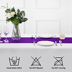 BEDDEB 12-Pack Purple Satin Table Runner 12 x 108 Inch Long Table Runner for Wedding, Purple Birthday Party Decorations, Premium Table Runners for Banquets, Graduations, Engagements