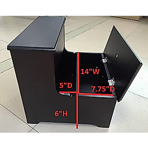 King's Brand Cherry Finish Wood Bedroom Bed Storage Step Stool