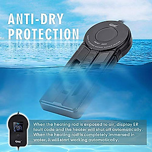 hygger 800W Aquarium Heater, Submersible Fish Tank Water Heater with External Color LED Digital Temperature Controller, Fast Heating for 120-180 Gallon